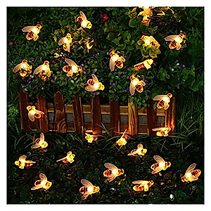 Xiaobei Solar String Lights, LED bee Shaped Solar Fairy Lights, Solar Lights Outdoor Garden Suitable for Outdoor Home Garden Fence Summer Installation