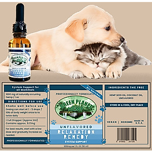 Green Planet Hemp | Free Toy | 1000MG Organic Tincture | Pet Hemp Oil for Dogs and Cats | 100% Natural and Non GMO | Offers your Pet Hip, Joint, and Muscle Support | Aids with Anxiety,Stress, and Pain
