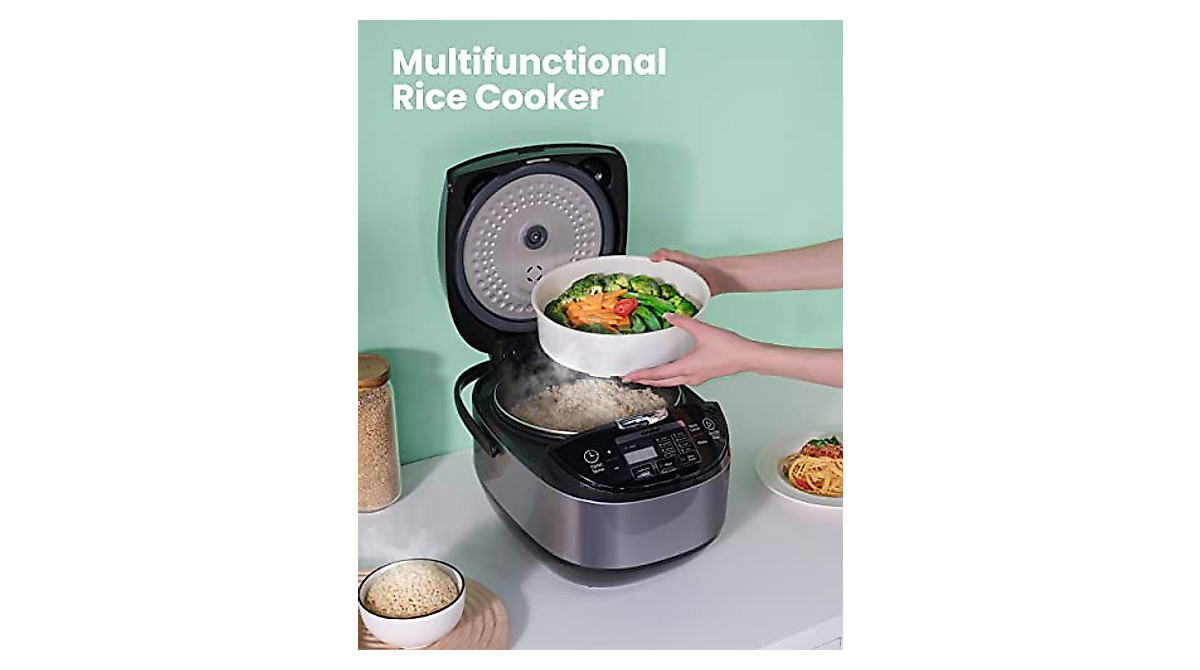 COMFEE' Japanese Rice Cooker with Fuzzy Logic Technology - 10 Cup Capacity