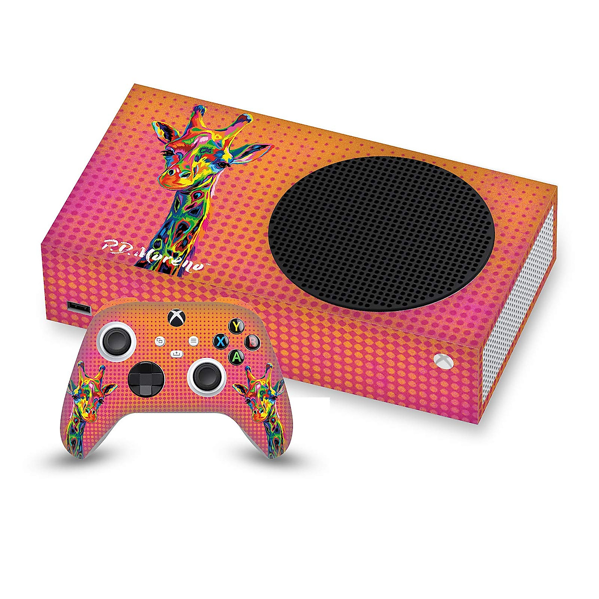 Head Case Designs Officially Licensed P.D. Moreno Giraffe Animals II Vinyl Sticker Gaming Skin Decal Cover Compatible With Xbox Series S Console and Controller Bundle