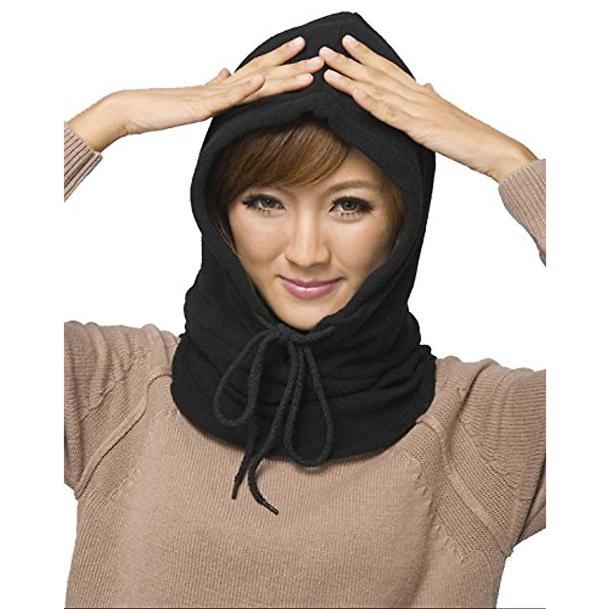 Balaclava Heavyweight Fleece Cold Weather Face and Neck Mask (Black)