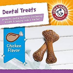 Arm & Hammer For Pets Nubbies Dental Treats for Dogs | Dental Chews Fight Bad Breath, Plaque & Tartar without Brushing | Baking Soda Enhanced Chicken Flavor Dog Treats, 20 Pcs (Packaging may vary)