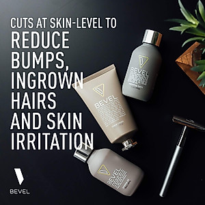 Shaving Kit for Men by Bevel - Starter Shave Kit, Includes Safety Razor, Shaving Brush, Shave Creams, Oil, Balm and 20 Blades. Clinically Tested to Help Prevent Razor Bumps