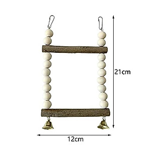 MagiDeal 2Tier Bird Swing Chewing Bite Encourages Foot Exercise Perch Nest Parrots Cage Hanging Toys for Cockatiels Budgie Parrotlet Finches, 21cmx12cm