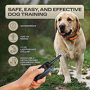 PetSpy M686 Premium Dog Training Shock Collar, 1100 Yards, Medium to Large Dogs, with Vibration, Electric Shock and Beep, Waterproof, Remote Trainer (Gen 1 Black)
