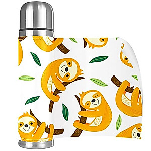 Cute Brown Sloth Hug Vacuum Insulated Water Bottle Stainless Steel Thermos Flask Travel Mug Coffee Cup Double Walled 17 OZ
