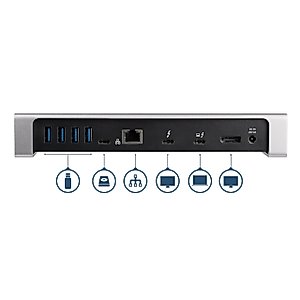 StarTech.com Thunderbolt 3 Dock - Dual Monitor 4K 60Hz TB3 Laptop Docking Station with DisplayPort - 85W Power Delivery Charging - 6-Port USB 3.0 Hub, SD 4.0, GbE, Audio - Windows & Mac (TB3DOCK2DPPD)