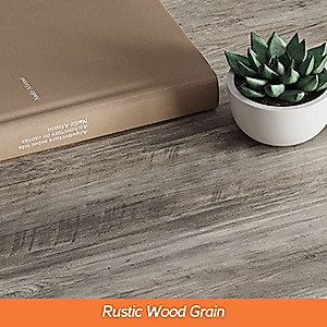 WAMPAT 6 Person Modern Dining Room Table, 67.7 Inch Rectangular Wood Kitchen Table, Rustic Grey