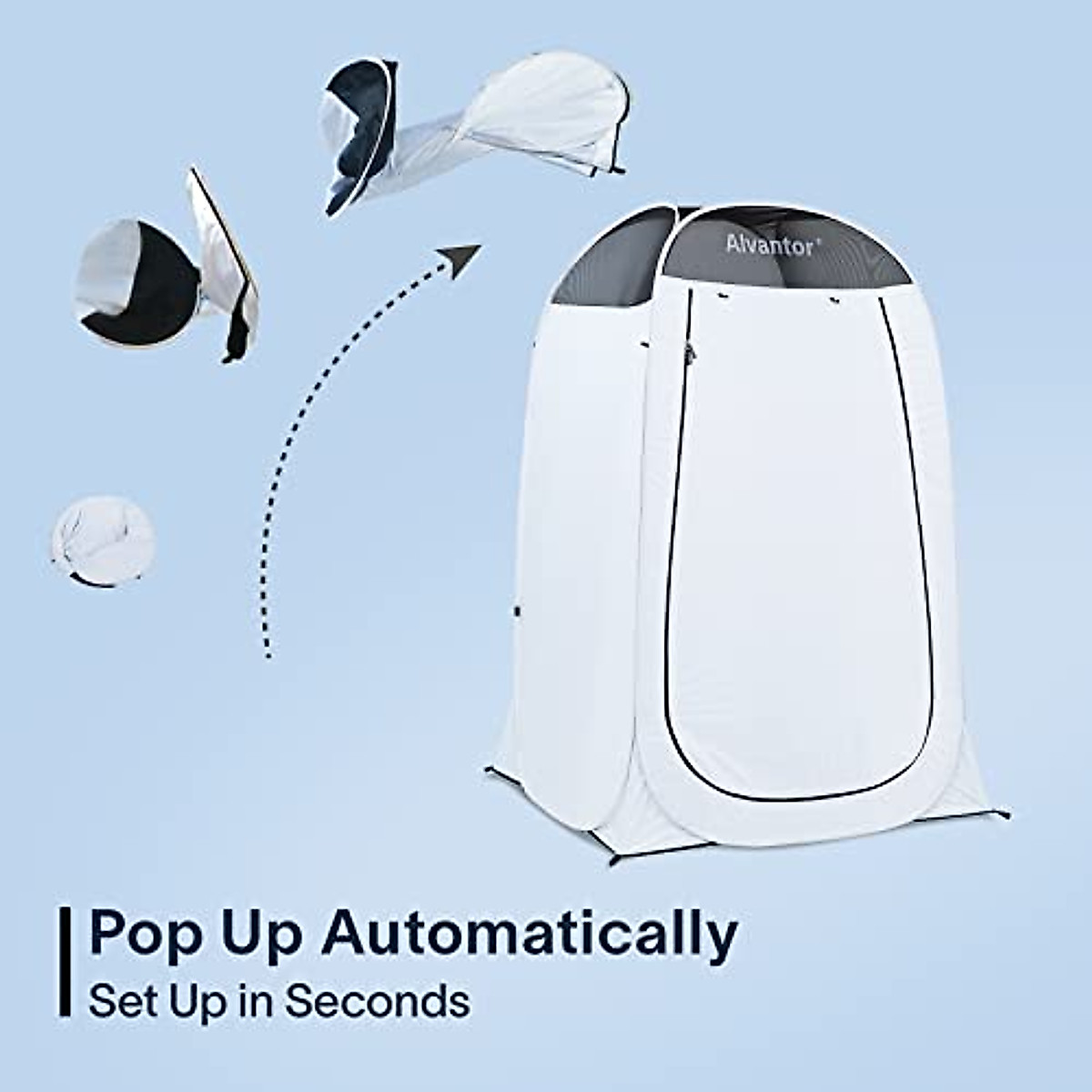 Alvantor Shower Tent Portable Changing Room, Outdoor Toilet, Pop Up Shelter for Privacy, Dressing Room, and Shelter - Teflon-Coated Fabric, Patent 4'x 4'x 7'