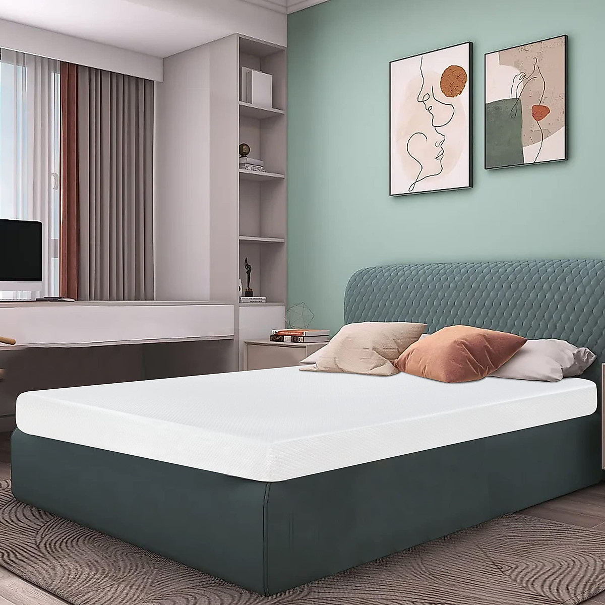 BestMassage 6 Inch Gel Memory Foam Twin Mattress Mattresses for Cool Sleep & Pressure Relief,Medium Firm Mattresses CertiPUR-US Certified/Bed-in-a-Box