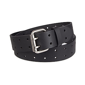 Dickies Men's Big & Tall Leather Double Prong Belt, Black, 2X (46-48)
