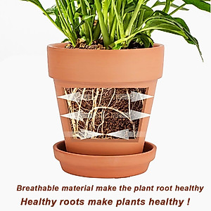 6 Inch Clay Pot for Plant with Saucer - 4 Pack Large Terra Cotta Plant Pot with Drainage Hole, Flower Pot with Tray, Terracotta Pot for Indoor Outdoor Plant