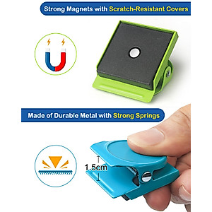 Magnetic Clips, 24 Pieces Magnetic Metal Clips, Fridge Magnet Refrigerator Whiteboard Wall Fridge Magnetic Memo Note Clips Magnets Metal Clip