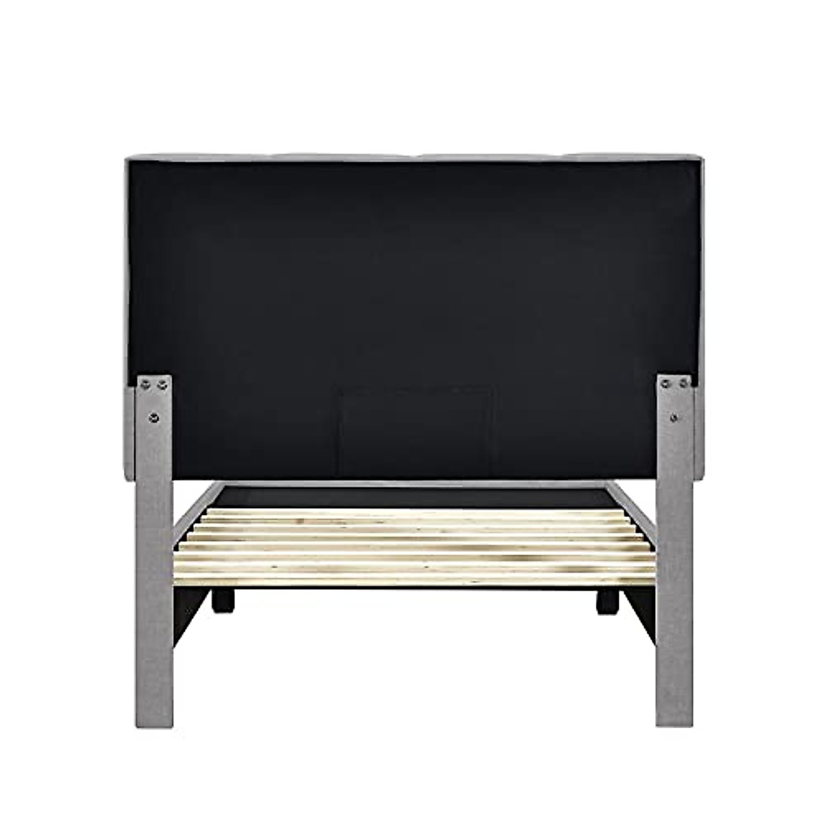 HomeFare Twin Storage Bed in Glacier Gray Fabric