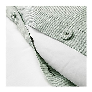 IKEA Bergpalm Duvet Cover and Pillowcases Green Stripe 104.231.84 Size: Full/Queen (Double/Queen)