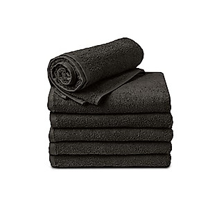 Cotton Bath Towels Set Grey 24" x 48" Pack of 6 Ultra Soft 100% Cotton Bath Towel Charcoal Grey Highly Absorbent Daily Usage Bath Towel Ideal for Pool Home Gym Spa Hotel