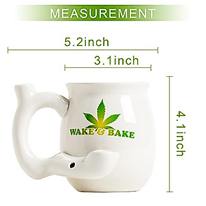 ISTOOLL Wake and Bake Coffee Mug, Novelties White Ceramic Coffee Cup for Gift