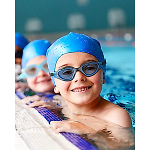 YAKAON Kids Swim Goggles 6-14, Wide View and Clear Vision Underwater, Non-Polarized Clear Lenses, Anti-Fog, UV Protection, & Leak-Proof Seal for Boys/Girls in Pools or Openwater