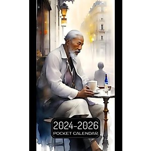 Pocket Calendar 2024-2026: Two-Year Monthly Planner for Purse , 36 Months from January 2024 to December 2026 | Lao Tzu portrait | Willem Haenraets watercolor