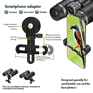 12x42 HD Binoculars for Adults with Upgraded Phone Adapter & Foldable Tripod, High Power Binoculars with Super Bright and Large View,Waterproof Lightweight Binoculars for Bird Watching Hunting Travel