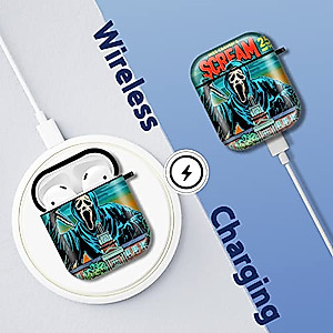 Ulirath Green Skeleton for AirPod 1/2 Case Skull Funny Fun Design Cases Scary Cute for AirPods Air Pods 1st and 2nd Theme Skeleton Cover Cases Skin for Boys Girls Kids