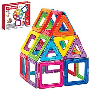 Magformers Rainbow 26PC Set | Magnetic Tiles Building Blocks, Educational STEM Toy Set | Magnetic Building Tiles for Kids to Develop Problem-Solving Abilities and Shape Recognition