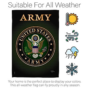 Breeze Decor US Army Garden Flag Armed Forces Rangers Official Licensed United State American Military Veteran Retire Decorative, 13"x 18.5", Thick Fabric