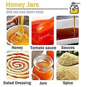 8 Pcs 16 Oz Plastic Honey Jar,Clear Plastic Squeeze Honey Bottles,Empty Squeeze Honey Bottle Container Holder with Flip Lid for Easy Storing and Dispensing
