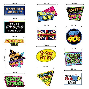 32 Piece 90s Party Hanging Swirls Decorations, Throwback 1990s Themed Party Supplies and Favors