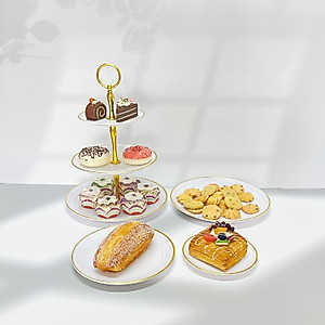 Cupcake Stand, Plastic 3 Tier Cupcake Stand Dessert Plates Cake Fruit Candy Display Tower Reusable Pastry Platter for Wedding Birthday Baby Shower Tea Party Decorations (White - 2 Pack)