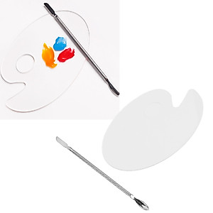 Clear Nail Palette Acrylic Makeup Mixing Tray with Spatula for Nail Art Durable and Lightweight