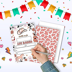 Grapehiker Unisex-Adults Birthday Party Invitation Set, 20 Cards with Envelopes, Multicolor, Includes Patterns and Lines for Writing Details