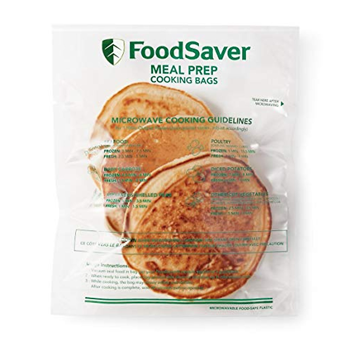 FOODSAVER Microwavable Meal Prep Bags Vacuum Sealers, 1 Quart, 16 Ct.