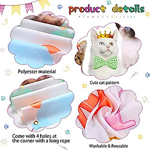 Cat Happy Birthday Backdrop Meow Kitten Photography Background Cat Birthday Party Supplies Cat Party Decorations Photo Backdrop for Pets Cat Owner Children Kids Cat Theme Birthday Party