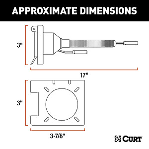 CURT 57672 Dual-Output 4-Way Flat Vehicle-Side to 7-Way RV Blade Trailer Wiring Adapter , Black