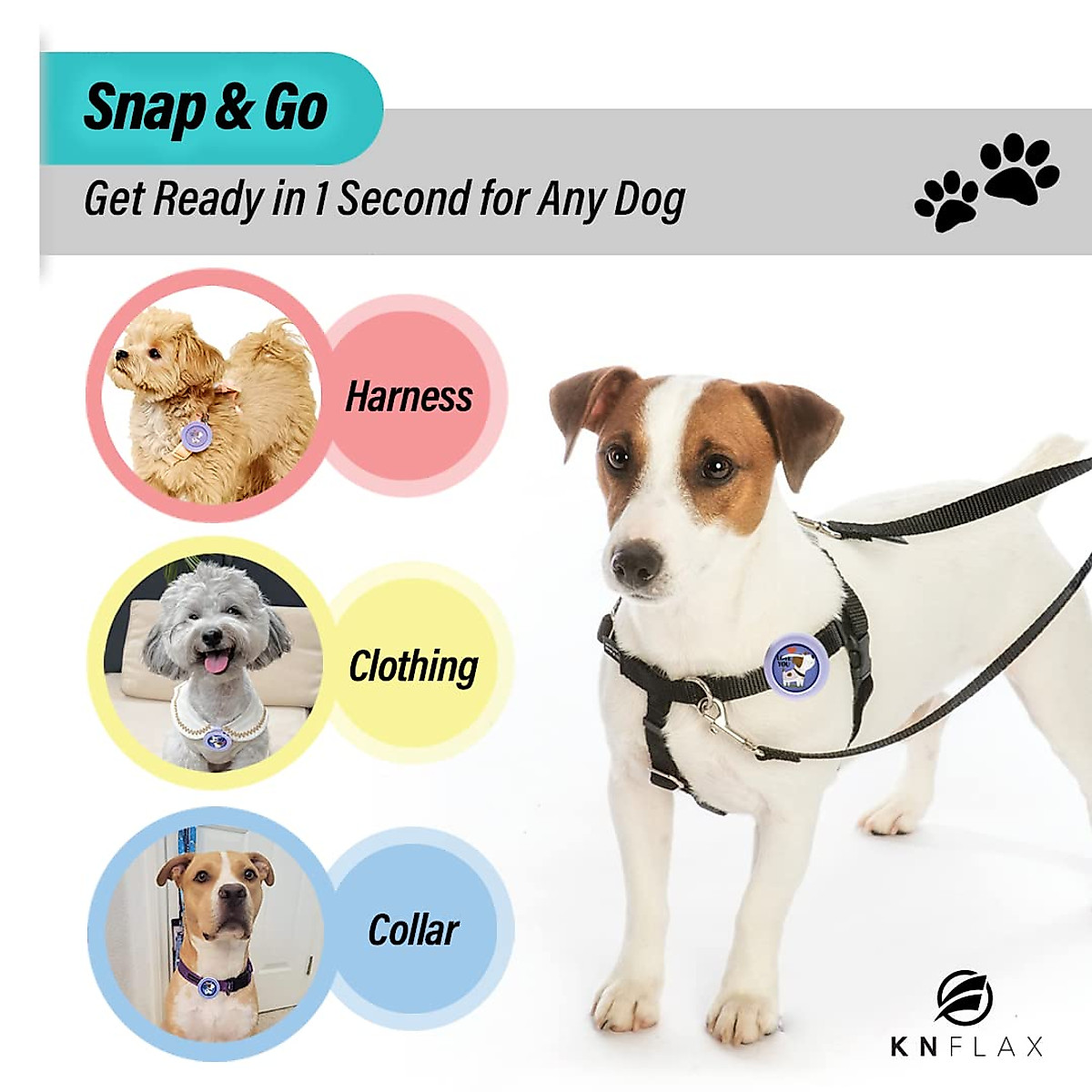 KN FLAX Aegis Calming Clip for Dogs, Anxiety Relief Pheromone Diffuser [Made in Korea], Lasts 60 Days, Reducing Stress During Loud Noises and Separation for All Small, Medium and Large Dog (with U)