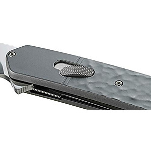 CRKT Bona Fide EDC Folding Pocket Knife: Take Apart Field Strip, Satin Drop Point Blade, Flipper Open, Liner Lock, Aluminum Handle, Low Profile Pocket Clip K540GXP