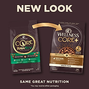 Wellness CORE+ Natural Grain Free Dry Dog Food, Wild Game Duck, Wild Boar & Rabbit with Freeze Dried Lamb, 18-Pound Bag