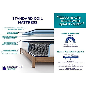 Signature Sleep 6” Coil Mattress made with CertiPUR-US® certified foam , Twin,White