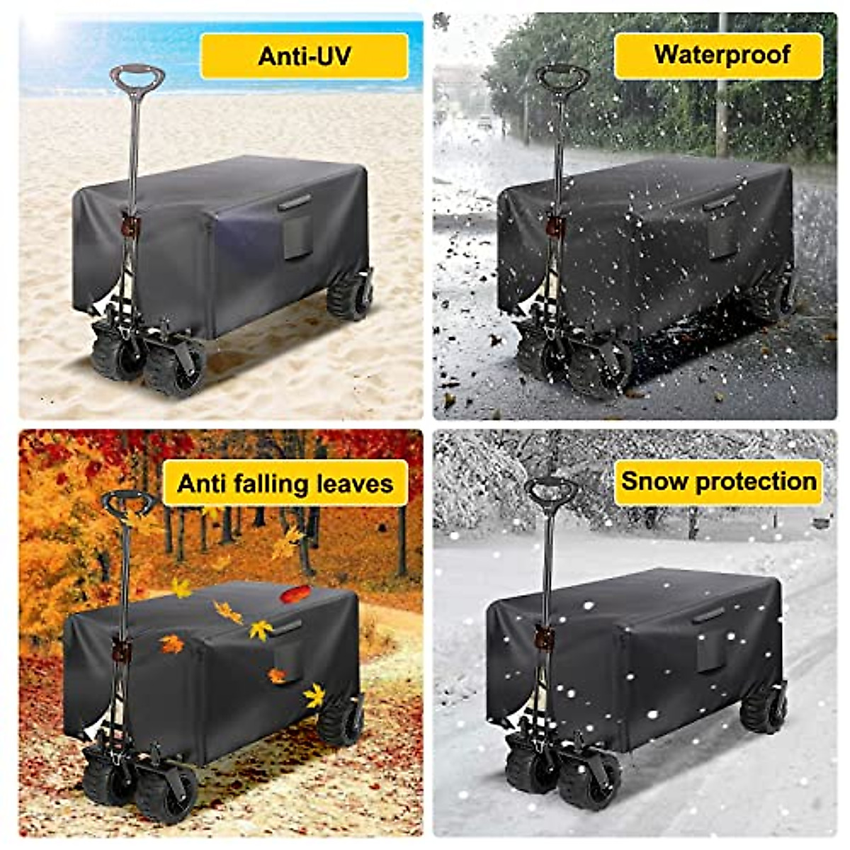 Wagon Covers Folding Wagon Cover, 420D Heavy Wagon Covers Waterproof,Dustproof UV Resistant