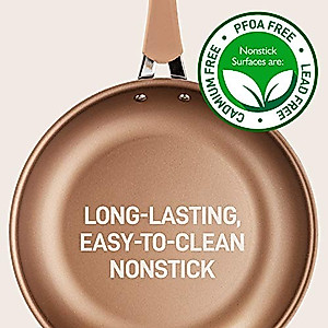 NutriChef 14-Piece Nonstick Cookware PTFE/PFOA/PFOS-Free Heat Resistant Lacquer Kitchen Ware Set w/Saucepan, Frying Pans, Cooking, Dutch Oven Pot, Lids, Utensil NCCW14S, AGold