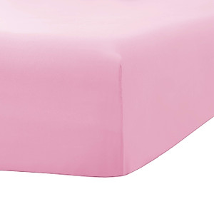 Sfoothome Mattress Sheet Twin Size with Deep Pockets - Soft and Comfortable Microfiber - Fade Wrinkle Resistant, Pink Fitted Sheets