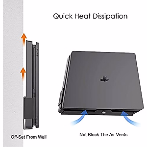 Monzlteck New Wall Mount for PS-4 Slim, Near or Behind TV, Space Saving,Customized to Perfectly Fit PlayStation4 Slim,Easy to Install