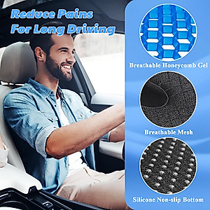 TOYALI Upgrades X Large Gel Enhanced Memory Foam Car Seat Cushion - Orthopedic Coccyx,Tailbone,Sciatica & Back Pain Relief - Office Chairs,Car Seat,Wheelchair Cushion (Black)