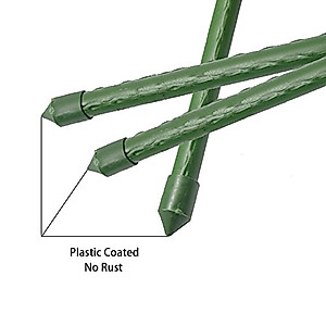 BTSD-home Garden Stakes 30 Inches Steel Plant Stakes Sturdy Tomato Stakes, Pack of 25