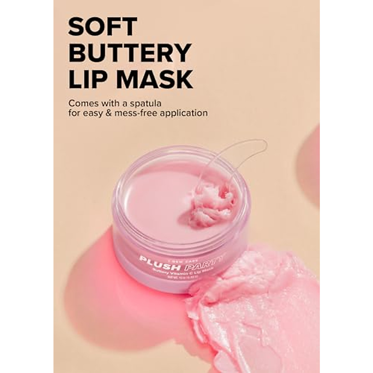 I DEW CARE Overnight Lip Sleeping Mask - Plush Party | Buttery Vitamin C, Moisturizing Balm, With Cocoa Butter For Dry Lips, Glass Skin Look, 0.42 Oz