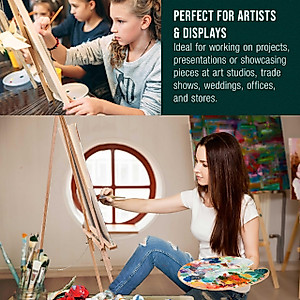 U.S. Art Supply 64" High Torrey Wooden A-Frame Tripod Studio Artist Floor Easel - Adjustable Tray Height, Holds 40" Canvas - Wood Display Holder Stand for Paintings, Drawings, Framed Photos, Signs