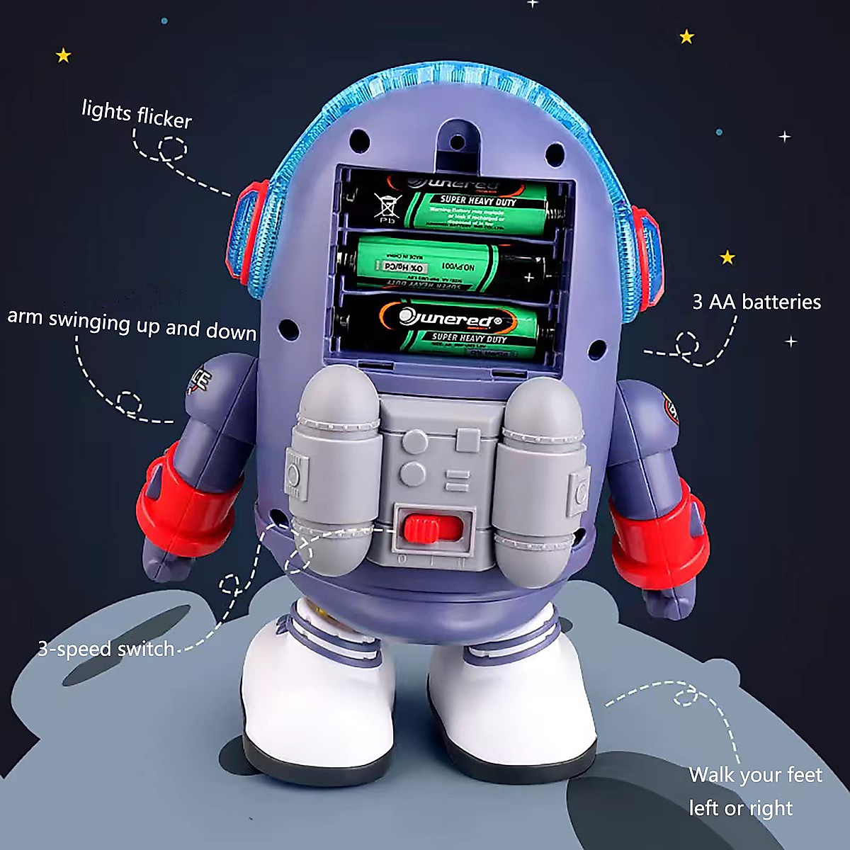 GFORI Baby Duck Toy Musical Interactive Duck Toy with Lights and Sounds, Space Elements Designed, Cute Dancing Space Duck Toy Playset, for Toddlers and Gift for Kids