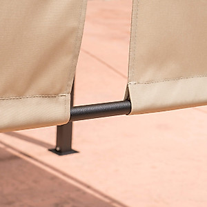 Christopher Knight Home Dione Outdoor Steel Framed 10' Gazebo, Beige/Brown