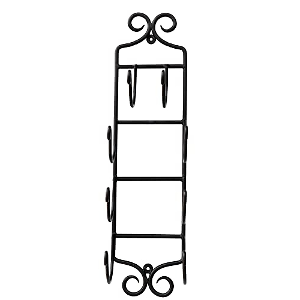 Towel Rack Wall Mounted, Bathroom Decor, Metal Towel & Wine Rack Holder, Storage Shelf for Bath Cloths, Small/Large Towels, Yoga Mat, Foam Roller, Washcloths, Hats, Decor (Black) by The Metal Magician